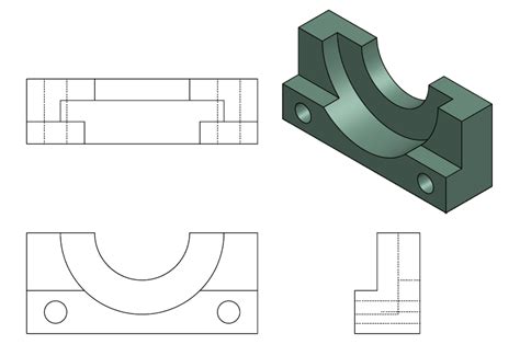 Solved Complete The Missing View And Then Draw The Isometric Course Hero
