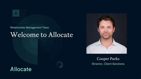 The Allocate Team Welcomes Cooper J Allocate