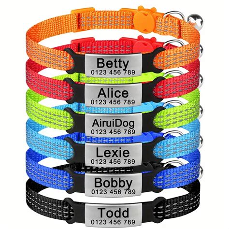 Personalized Cat Collar Bell Kitten Collar Reflective Temu Portugal