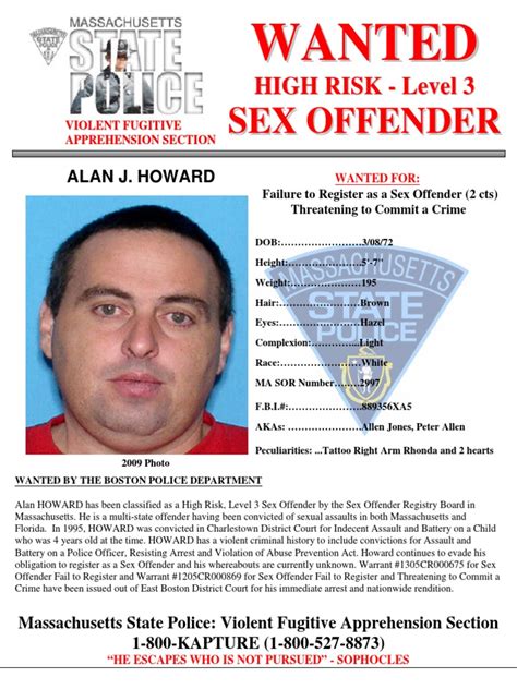Alan Howard Sex Offender Wanted Poster Pdf