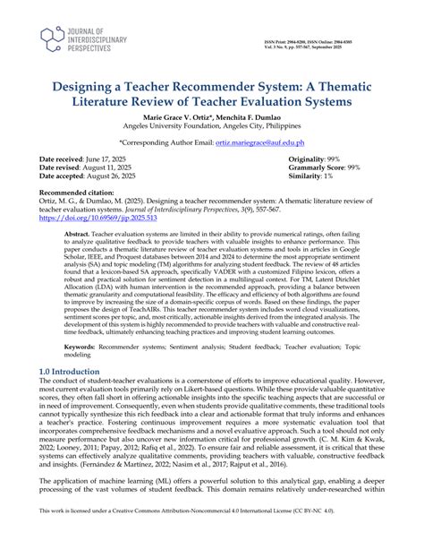 Pdf Designing A Teacher Recommender System A Thematic Literature