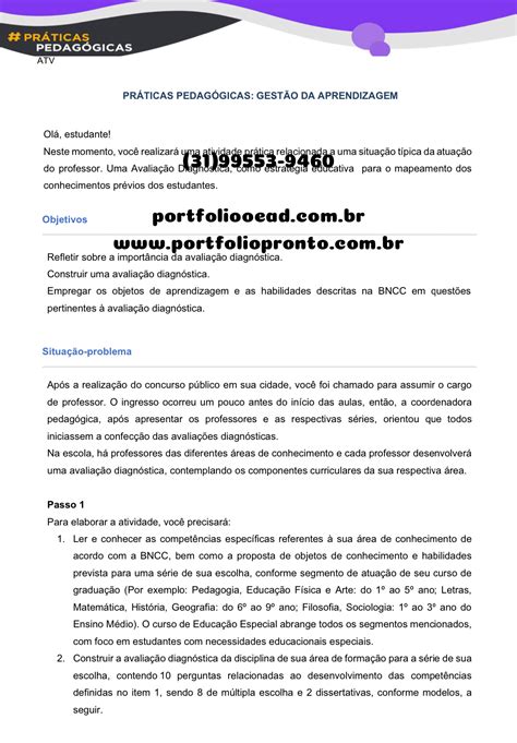 Portfólio Práticas pedagógicas Gestão da Aprendizagem Projeto de extensão