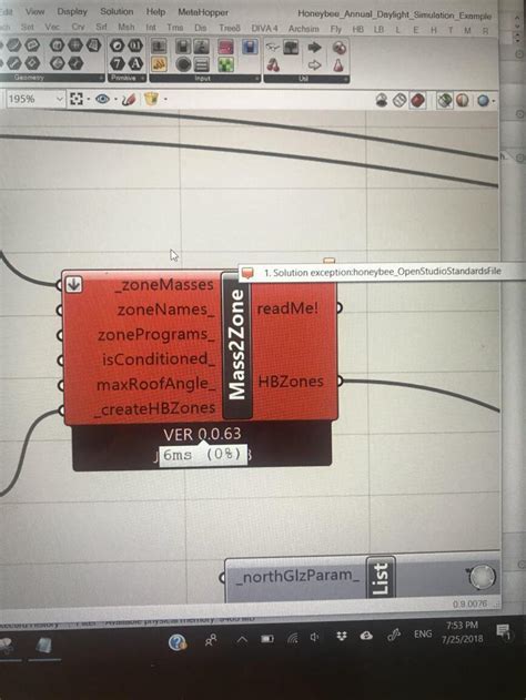 HoneyBee OpenStudio Error Grasshopper McNeel Forum