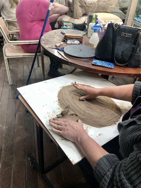 Starting On New Clay Sculptures At The Art Sculpturing Class