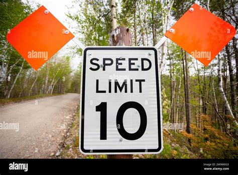 Close Up Of Speed Limit Sign Stock Photo Alamy