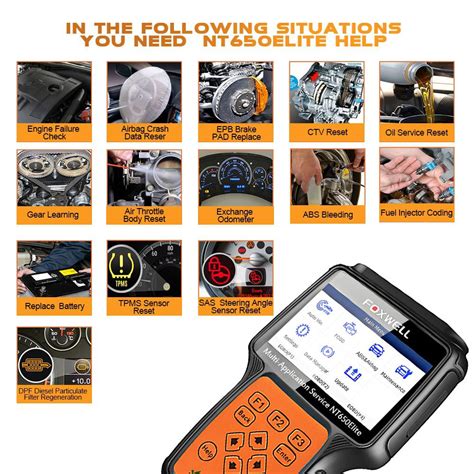 FOXWELL NT650 Elite OBD2 Automotive Scanner With 11 Special Functions