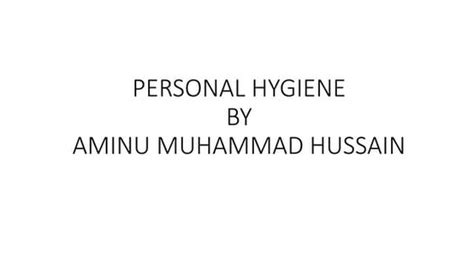 Hygiene Ppt