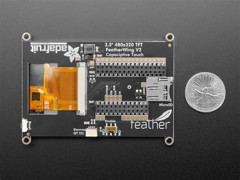 Adafruit TFT FeatherWing X Capacitive Touchscreen STEMMA QT Qwiic ID