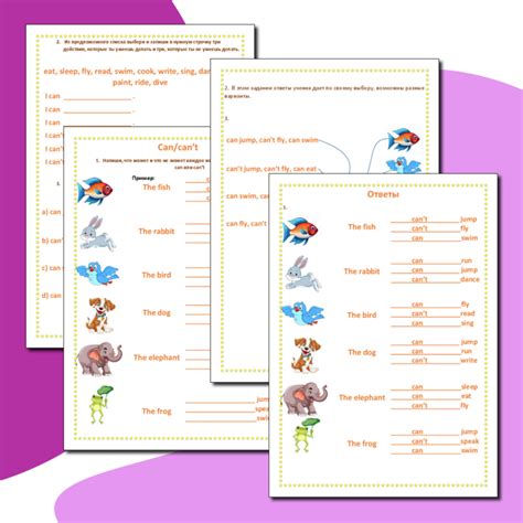 Задание по теме модальный глагол Can Cant