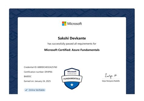 Im Happy To Share That Ive Obtained A New Certification Microsoft Certified Azure