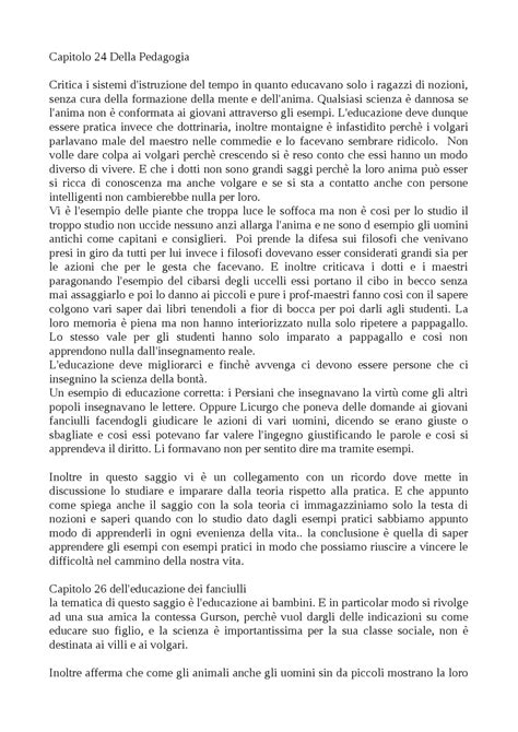 Ricordi E Saggi Montaigne Docsity