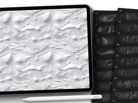 100 Procreate Liquid Textures Fluid Brushes Digital Download Etsy