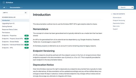 Echobox API Developer Docs APIs SDKs And Auth API Tracker