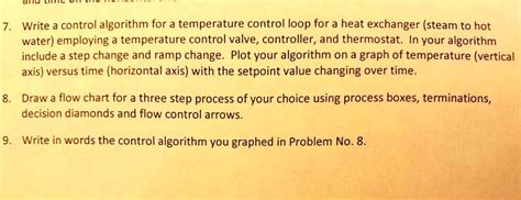[get answer] 7 write a control algorithm for a temperature control