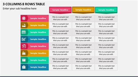 3 Columns 8 Rows Table Animated Ppt Slides Youtube