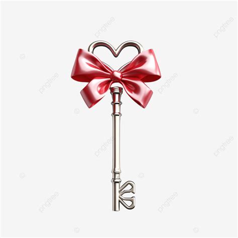 3d Render Valentine Love Key Pink Heart Heart 3d Pink Love Png