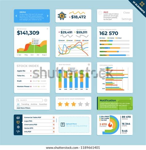 User Interface Widgets Set Interface Elements Stock Vector Royalty