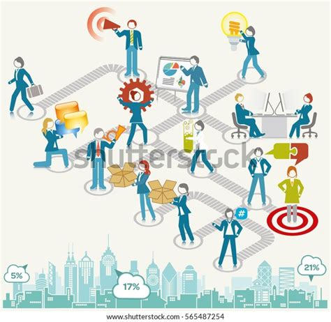 Business Flow Diagram Icon Set Stock Vector Royalty Free Shutterstock