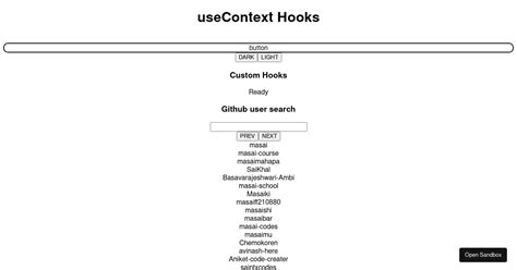 Usecontext Custom Hooks Codesandbox
