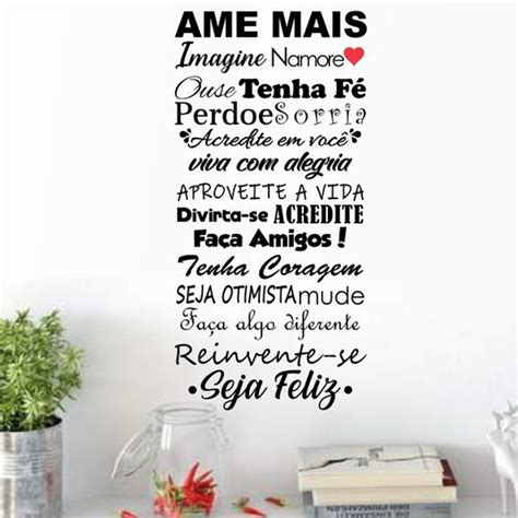 Adesivo De Parede Frases Ame Mais Fra Elo