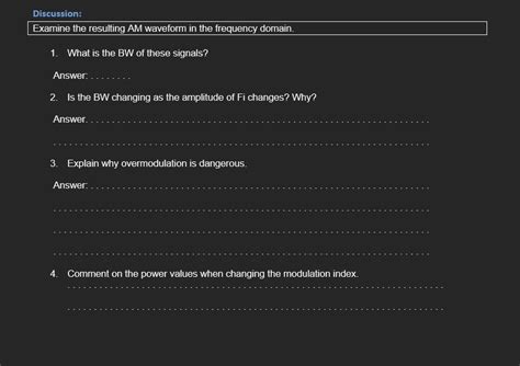 Solved Obtain Different Types Of Depth Of Modulation I Chegg