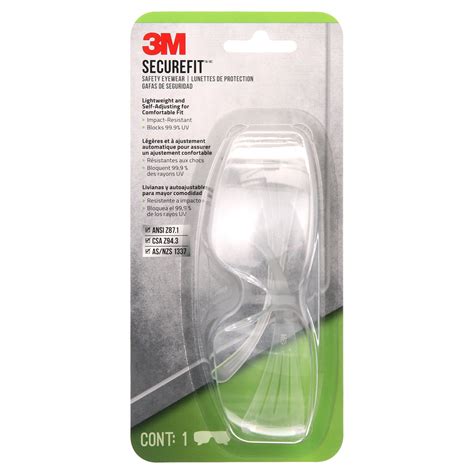 M Securefit Safety Eyewear Clear Anti Fog Lens Walmart