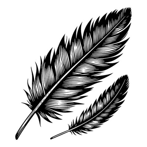 Premium Vector Feather Vector Black Color Illustration