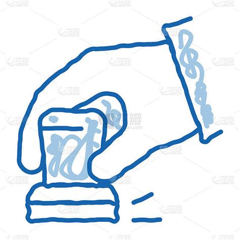 手图章法庭涂鸦图标手绘插图