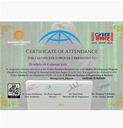 Hrushikesh Patil On Linkedin Successfully Completed Cyber Forensics