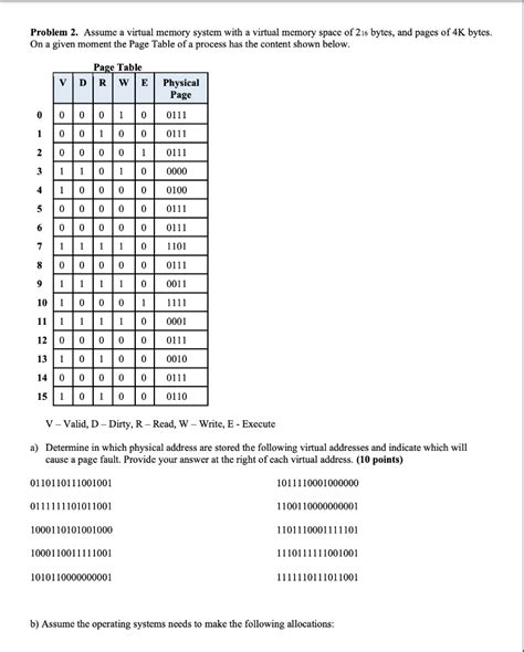 Problem 2 Assume A Virtual Memory System With A