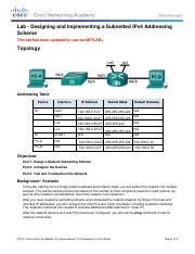 8 1 4 8 Lab Designing And Implementing A Subnetted IPv4 Addressing