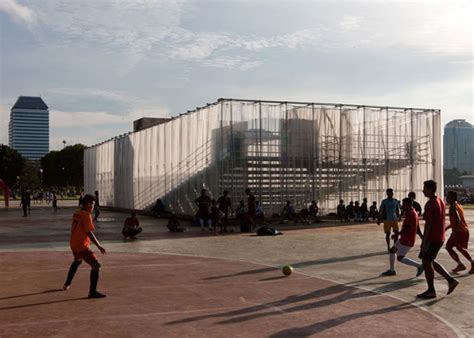 Open Air Cinema By Csutoras And Liando Built From Scaffolding