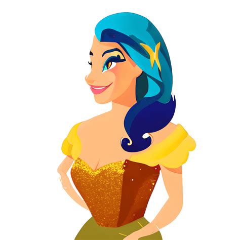 Walt Disney Princess Gold Glitter Graphic Creative Fabrica