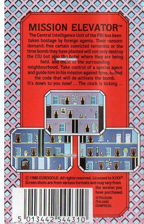 Mission Elevator 1986 Box Cover Art Mobygames