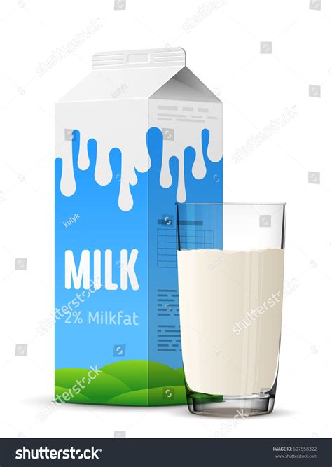 Glass Milk Gable Top Package Close Stock Illustration 607558322 Shutterstock