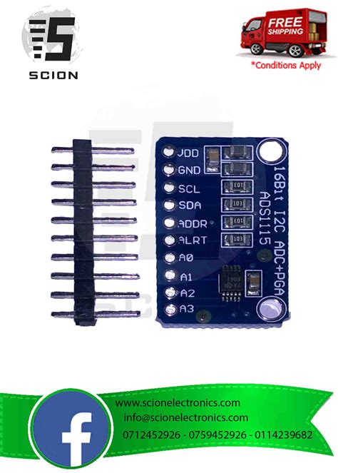 I C ADS Bit ADC Channel Module With Programmable Gain Amplifier V To V Scion