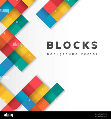 Colorful Blocks On Blank White Background Vector Stock Vector Image