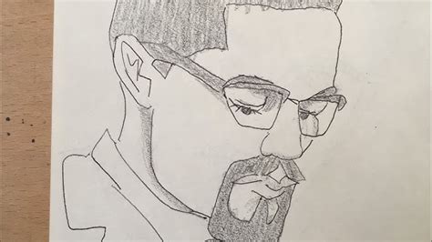 Simple Malcolm X Drawing