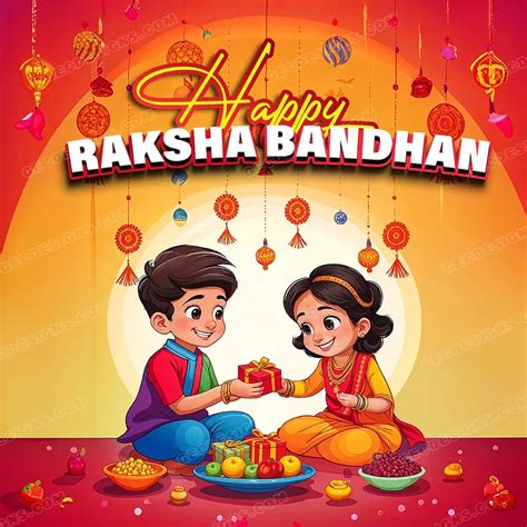 Happy Raksha Bandhan Wallpaper Animated Cute Brother And Sister