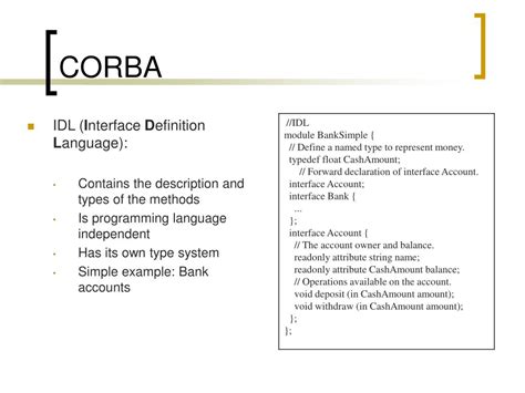 ppt distributed computing comparison of corba and web services