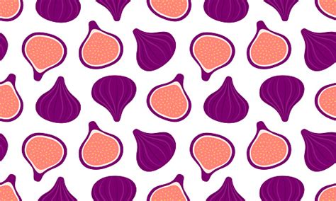 무화과 완벽 한 패턴입니다 열대 과일 배경 디자인 유기농 비타민과 건강한 영양의 집합체 플랫 벡터 일러스트 레이 션 건강한 식생활에 대한 스톡 벡터 아트 및 기타 이미지