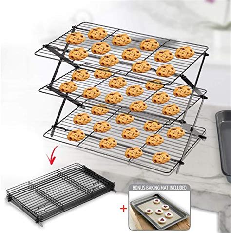 Buy 3 Tier Collapsible Cooling Rack Bonus Baking Mat Included