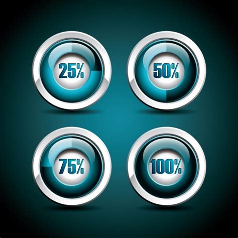 Free Vector Percentage Circles Design