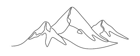 산맥 풍경의 하나의 연속적인 선 그리기 간단한 선형 스타일의 마운트가 있는 웹 배너 편집 가능한 스트로크 0명에 대한 스톡 벡터 아트 및 기타 이미지 Istock