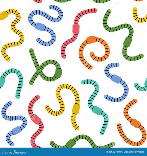 Set Of Curled Earthworms Silhouette Invertebrate Crawling Worms