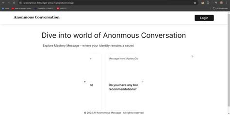 Abdul Moiz Hussain On Linkedin Anonymousmessaging Aiinsights Nextjs