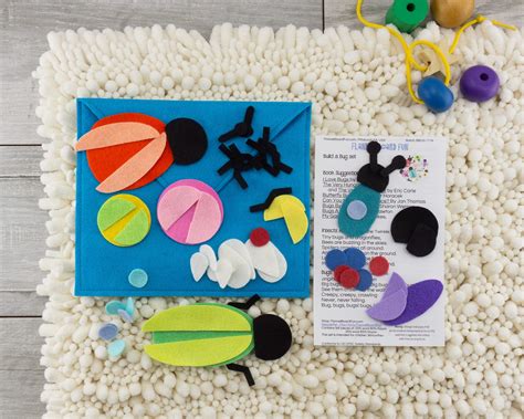 Felt Bug Toy Felt Build A Bug Diy Set Flannel Board Fun Diy Set