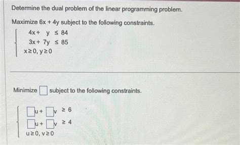 Solved Determine The Dual Problem Of The Linear Programming