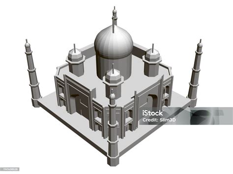 타지마 할의 다각형 건물 모델 3d 등각 투영 뷰 벡터 일러스트 0명에 대한 스톡 벡터 아트 및 기타 이미지 0명 3차원 형태 Mughal Empire Istock