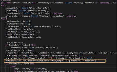 Event Request Codeunit 6501 Item Tracking Data Collection Procedure